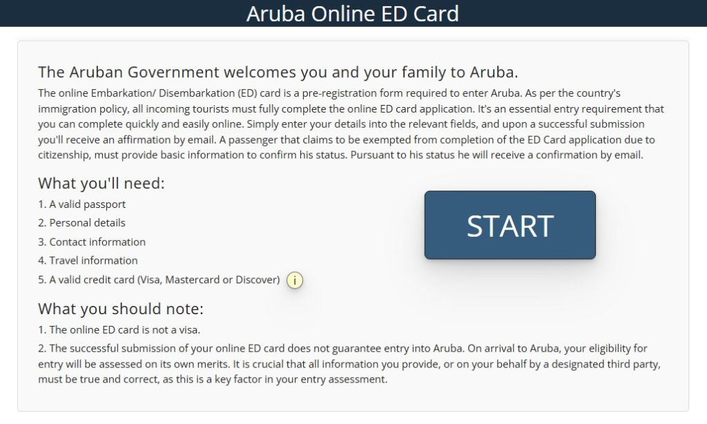 Planning on visiting Aruba? Make sure you have your ED card! – Aruba Today